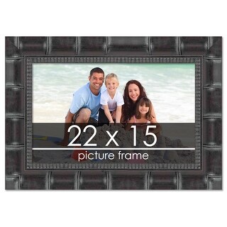 22x15 Bamboo Black Complete Wood Picture Frame with UV Acrylic, Foam ...