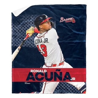 MLB Player Atlanta Braves Ronald Acuna Jr. Silk Touch Sherpa Throw ...