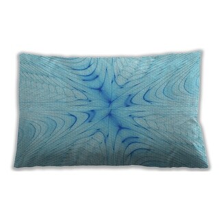 Ahgly Company Patterned Indoor-Outdoor Tron Blue Lumbar Throw Pillow ...