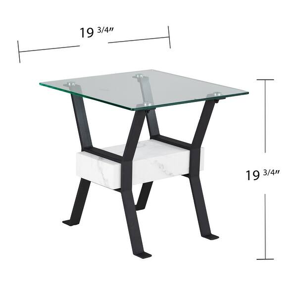 SEI Furniture Darvette Glass-Top End Table - Bed Bath & Beyond - 38369955