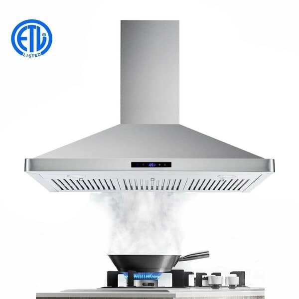 30 / 36 inch Wall Mount Range Hood Stainless Steel Kitchen Stove 700 ...