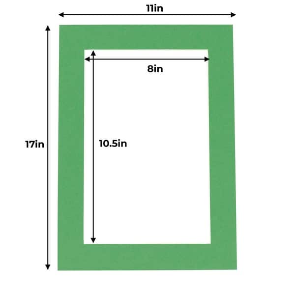 11x17 Mat for 8.5x11 Photo - Bright Green Matboard for Frames Measuring ...