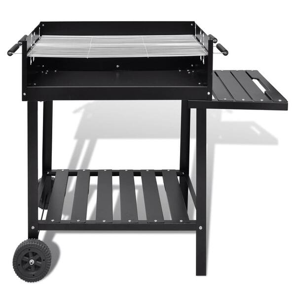 vidaXL BBQ Stand Charcoal Barbecue 2 Wheels - 45.3" x 24" x 35.4" - Bed ...