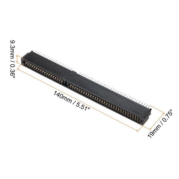 Card Edge Connector Black Socket Right Angle 98 Pin 2.54mm Pitch - Bed ...