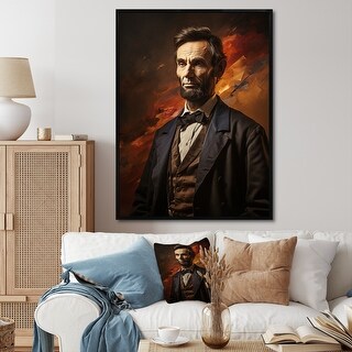 Designart "Abraham Lincoln President Portrait I" President/Political ...