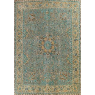 Traditional Distressed Tabriz Persian Wool Area Rug Handmade Carpet - 9 ...