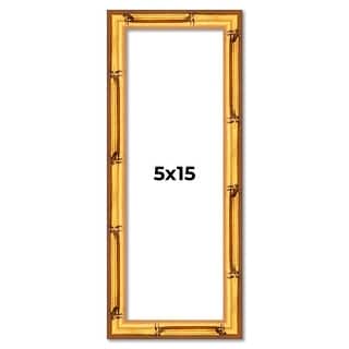 5x15 Frame Gold Bamboo Solid Wood Picture Frame | 1 Inch Moulding - Bed ...