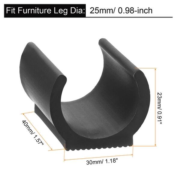 30Pcs Rectangle Shaped Non-Slip Chair Leg Tip Plastic Furniture Feet ...