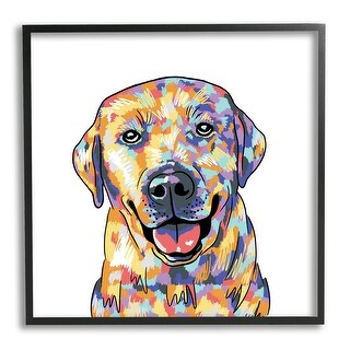 Stupell Labrador Portrait Modern Hues Framed Giclee Art Design by Masey ...