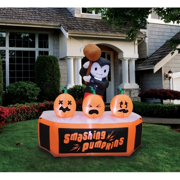 A Holiday Company 5ft Inflatable Smashing Pumpkins, 5 ft Tall, Multi ...