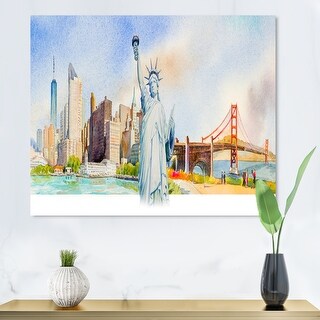 Designart "Famous Landmarks Of The World III" Global Canvas Art Print ...