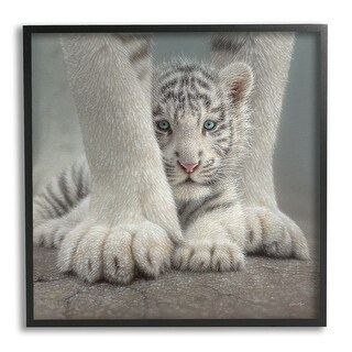 Stupell Adorable Fuzzy Tiger Baby White Bengal With Mother Close Up ...