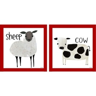 Katie Doucette 'Sheep & Cow' Framed Art (Set of 2) - Bed Bath & Beyond ...
