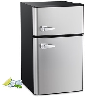3.2 Cu.Ft Mini fridge with Freezer, Double Door Compact Refrigerator ...