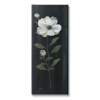 Stupell Single White Flower Sprig Stark Rustic Background Canvas Wall ...
