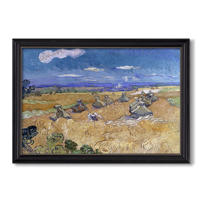 Wheat Field with Reaper Auvers 1888-Vincent van Gogh-Custom Framed ...