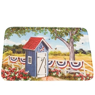 Americana Outhouse Cushioned Skid-Resistant Bath Mat - Bed Bath ...