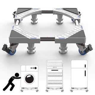 Dollies, Adjustable Washing Machine Base with 4 Wheels, Stretch from 17 ...