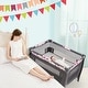 4-in-1 Convertible Portable Baby Playard Newborn Napper with Music and ...