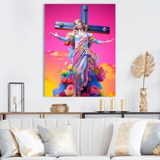 Designart "Barbie Jesus On The Cross I" Christianism Wall Art Prints ...