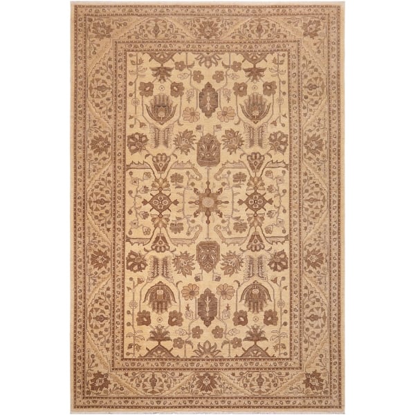 Boho Chic Ziegler Roxanne Beige Tan Hand-knotted Wool Rug - 10'2" x 14 ...
