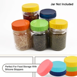 12 Pcs Assorted Color Plastic Mason Jar Lids Regular Mouth Mason ...