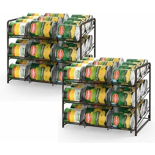 Stackable Can Rack Organizer, 3-Tier Can Rack Holds Up To 36 Cans - Bed ...