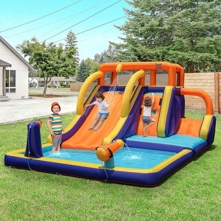 4-in-1 Kids Bounce Castle with Splash Pool without Blower - 14.5ft x 9 ...
