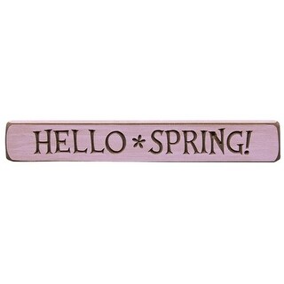 Hello Spring Engraved Block 12" - 0.75"L x 12"W x 1.75"H - Bed Bath ...