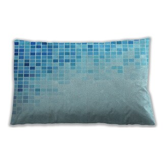 Ahgly Company Patterned Indoor-Outdoor Tron Blue Lumbar Throw Pillow ...