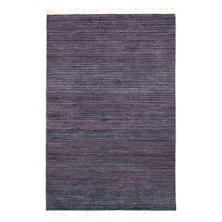 ECARPETGALLERY Hand-knotted Pak Finest Gabbeh Indigo Wool Rug - 4'0 x 6 ...