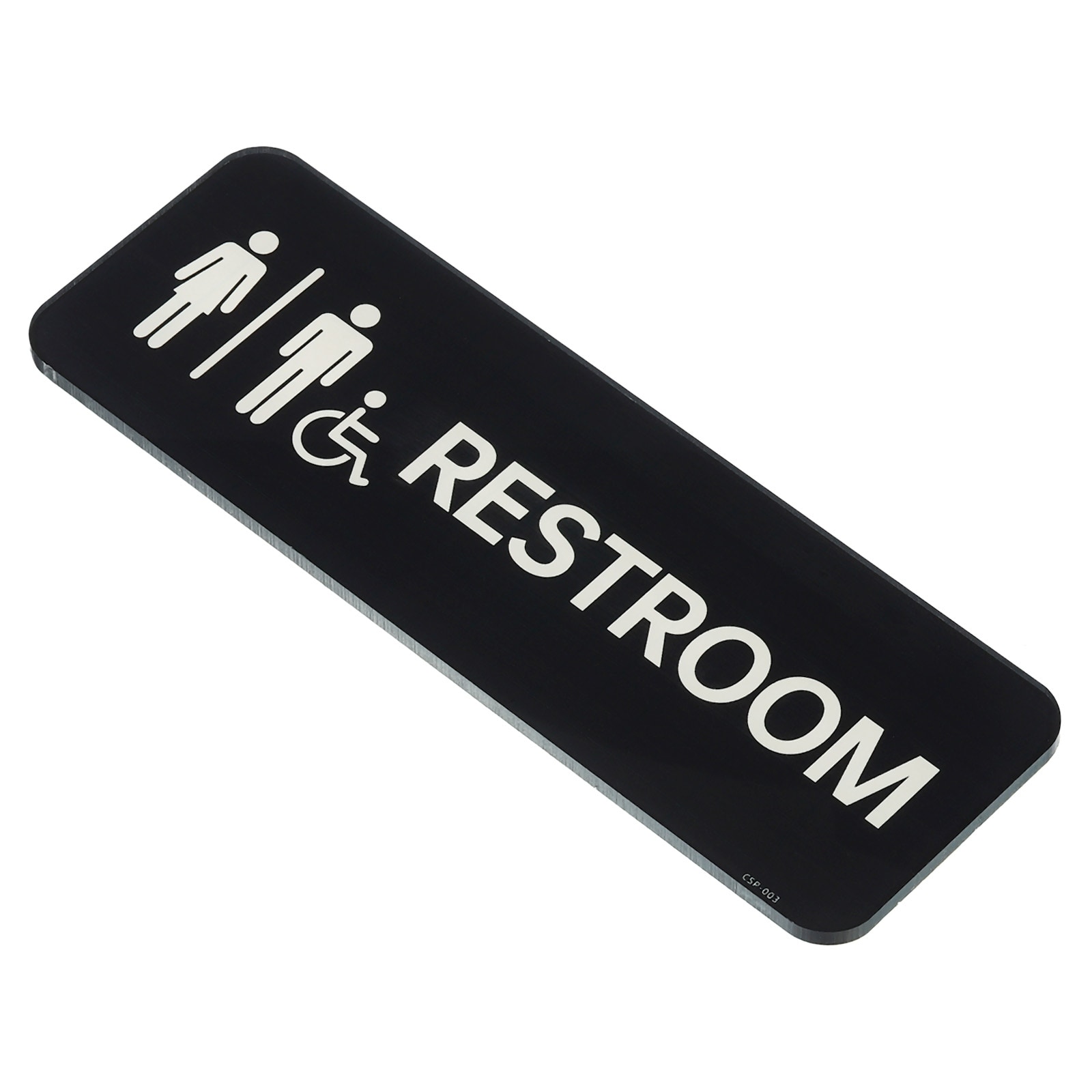Restroom with Left Arrow Sign Self Adhesive Door Sticker - Black - On ...