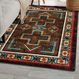 Jules + Cole Premium DuraFiber Nylon Mohave Sunset Southwestern Rug ...