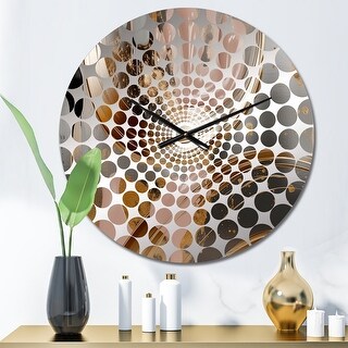 Designart "Gold And Pink Vibrant Swirls I" Gold Abstract Marble Clocks ...
