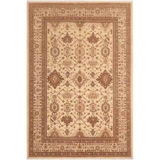 Shabby Chic Ziegler Mario Ivory Tan Hand-knotted Wool Rug - 8 ft. 4 in ...