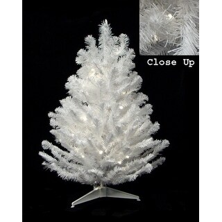 18" x 11" Pre-Lit Snow White Artificial Christmas Tree - Candlelight ...