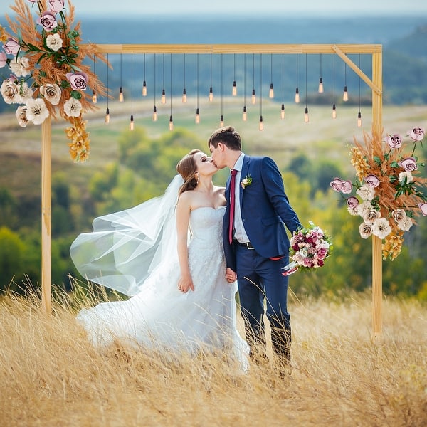 Wooden Wedding Arch Stand Proposal Backdrop Garden - Bed Bath & Beyond ...