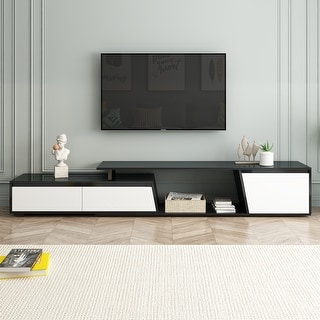 TV Console for 100 Inch TVs, Adjustable Media Center with Drawers and ...