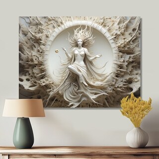 Designart "Indian Mokshas Ethereal Eggshell I" Hinduism Wall Art - Bed ...