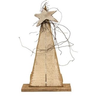 Rustic Wood Pointy Tree 16" 3 Asstd. - 16" high by 9.5" wide by 3" deep ...