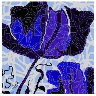 "Large Blue Abstract Flower" Poster Print - Bed Bath & Beyond - 30185093