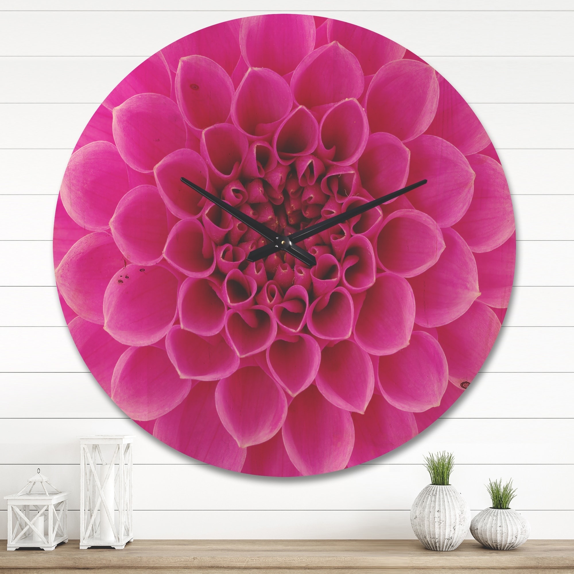 hot pink wall clock