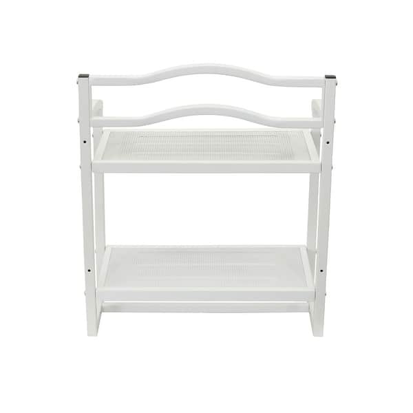 2-Tier Metal Wall Mount Bathroom Storage Rack - 8.8"L x 17.3"W x 20.0"H ...