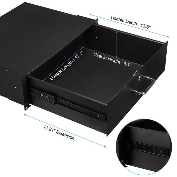 3U Rack Mount Drawer for 19 Inch AV/Network/DJ Equipment Racks or ...