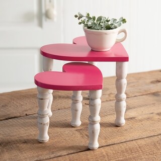 Set of Two Tabletop Heart Stools - 10''W x 10.5''D x 8''H - Bed Bath ...