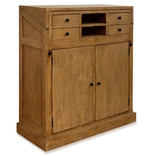 Everett Farmhouse - Drop Lid Desk - Solid Mindy Wood - Latte Brown ...