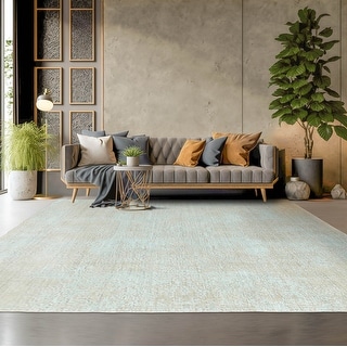 Hand Knotted 100% Wool Transitional Oriental Area Rug Light Blue - 8' x ...