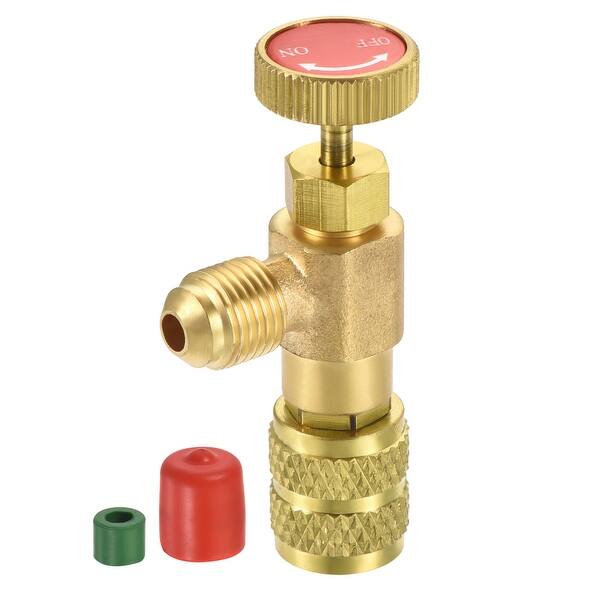 Charging Valve 5/16 SAE Thread Adapter Shut-off Flow Control for HVAC ...