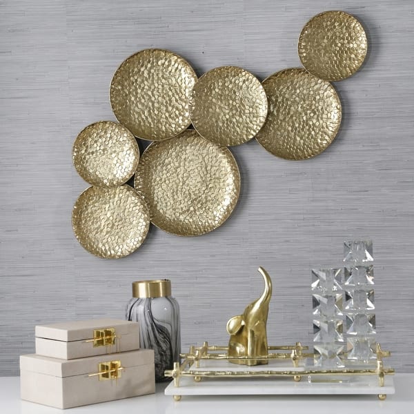 Metal 40" Multi Circle Wall Decor, Gold 21.5"H - Bed Bath & Beyond ...