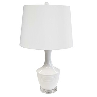 1LT Incandescent Table Lamp, WH w/ WH Shade - Bed Bath & Beyond - 31640193